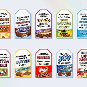 25 Employee Candy Bar Gift Tags Employee Appreciation Tag - Etsy Australia
