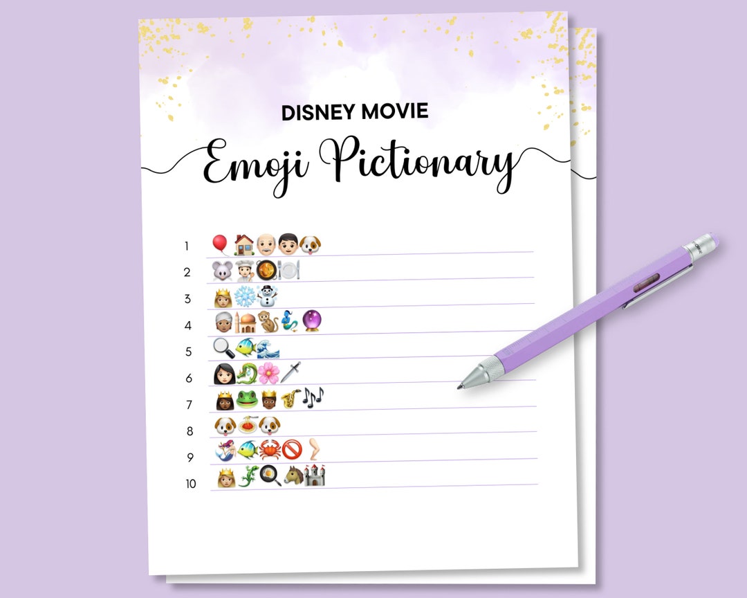 Disney Movie Emoji Pictionary, Girls Birthday Party Games, Sleepover ...