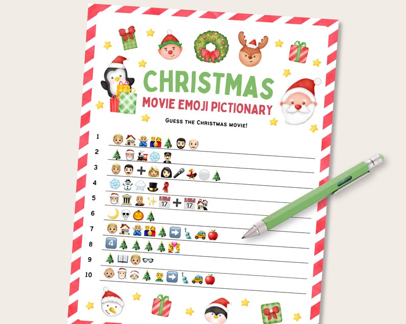Christmas Movie Emoji Game, Christmas Emoji Pictionary, Kids Christmas ...