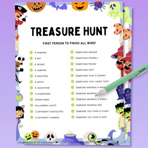 Halloween Treasure Hunt, Halloween Printable Game, Halloween Game for ...
