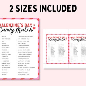 Valentines Day Candy Match, Valentines Day Party Game, Valentine Day ...