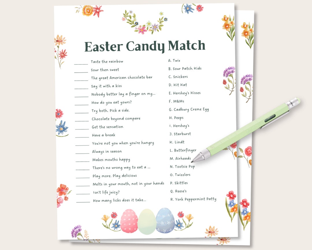 Easter Candy Match, Easter Candy Game for Kids, Easter Candy Quiz ...