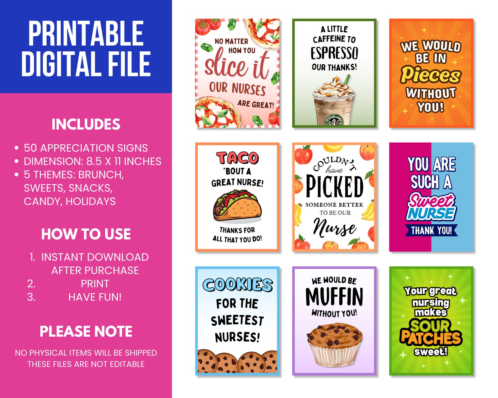 Nurse Appreciation Signs Printable, Nurses Week Lunch Appreciation Sign ...