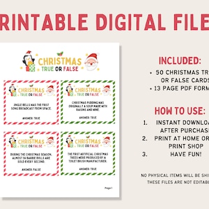 Christmas True or False Game, Christmas Trivia Quiz, Christmas Fact or ...