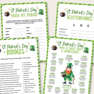 St Patrick's Day Party Game Bundle, Printable St Patricks Day Games, St ...