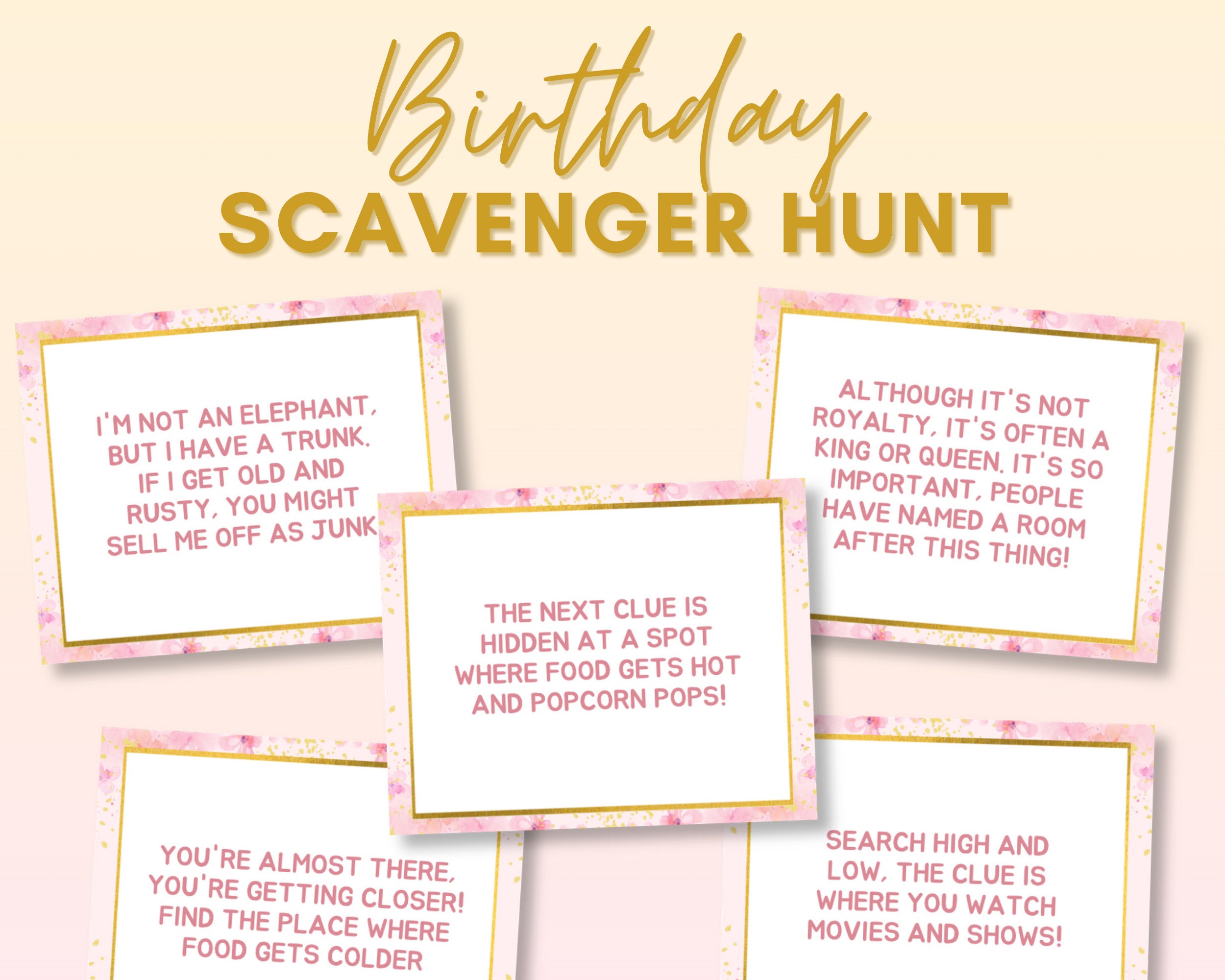 Girl Birthday Scavenger Hunt Teen Scavenger Hunt Teen - Etsy