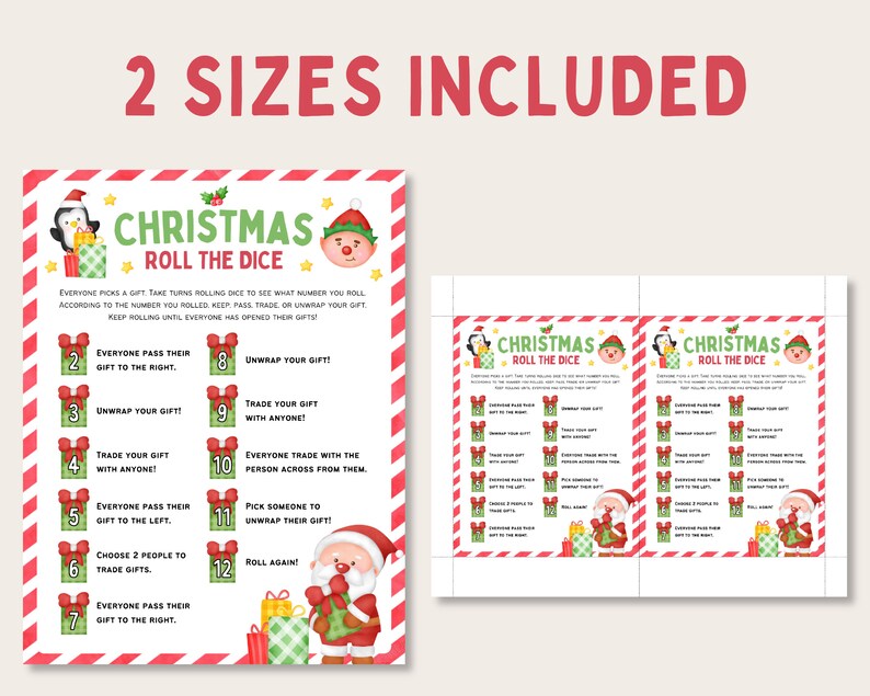 Christmas Roll the Dice Gift Exchange Game, White Elephant Gift ...