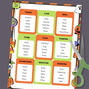 Halloween Forbidden Words, Halloween Party Game, Halloween Game for ...
