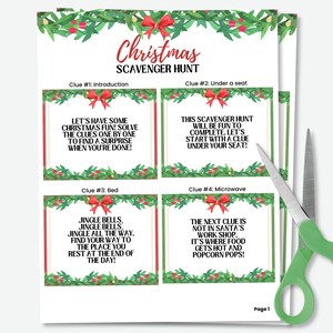 Printable Christmas Scavenger Hunt for Kids, Christmas Treasure Hunt ...