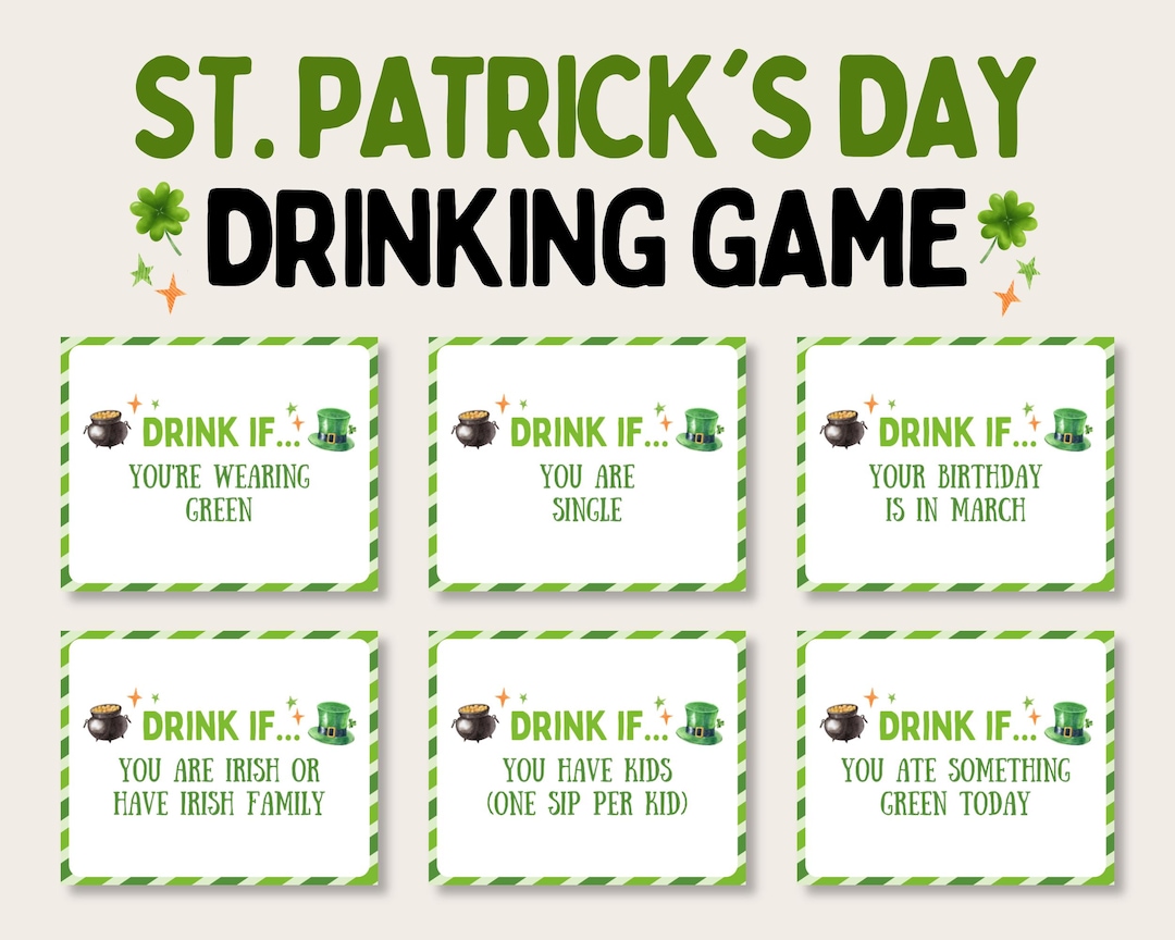 St Patrick's Day Drink If Game, St Patricks Day Drinking Game, St ...