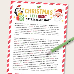 Christmas Left Right Game, Gift Exchange Game, Christmas Left Right ...