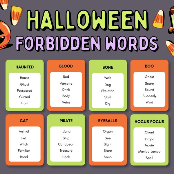 Halloween Taboo Games - Etsy