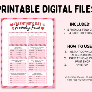 Valentines Day Friendly Feud, Valentines Day Party Game, Valentines ...
