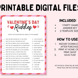 Valentines Day Riddles Quiz, Valentines Day Party Game, Valentines Day ...