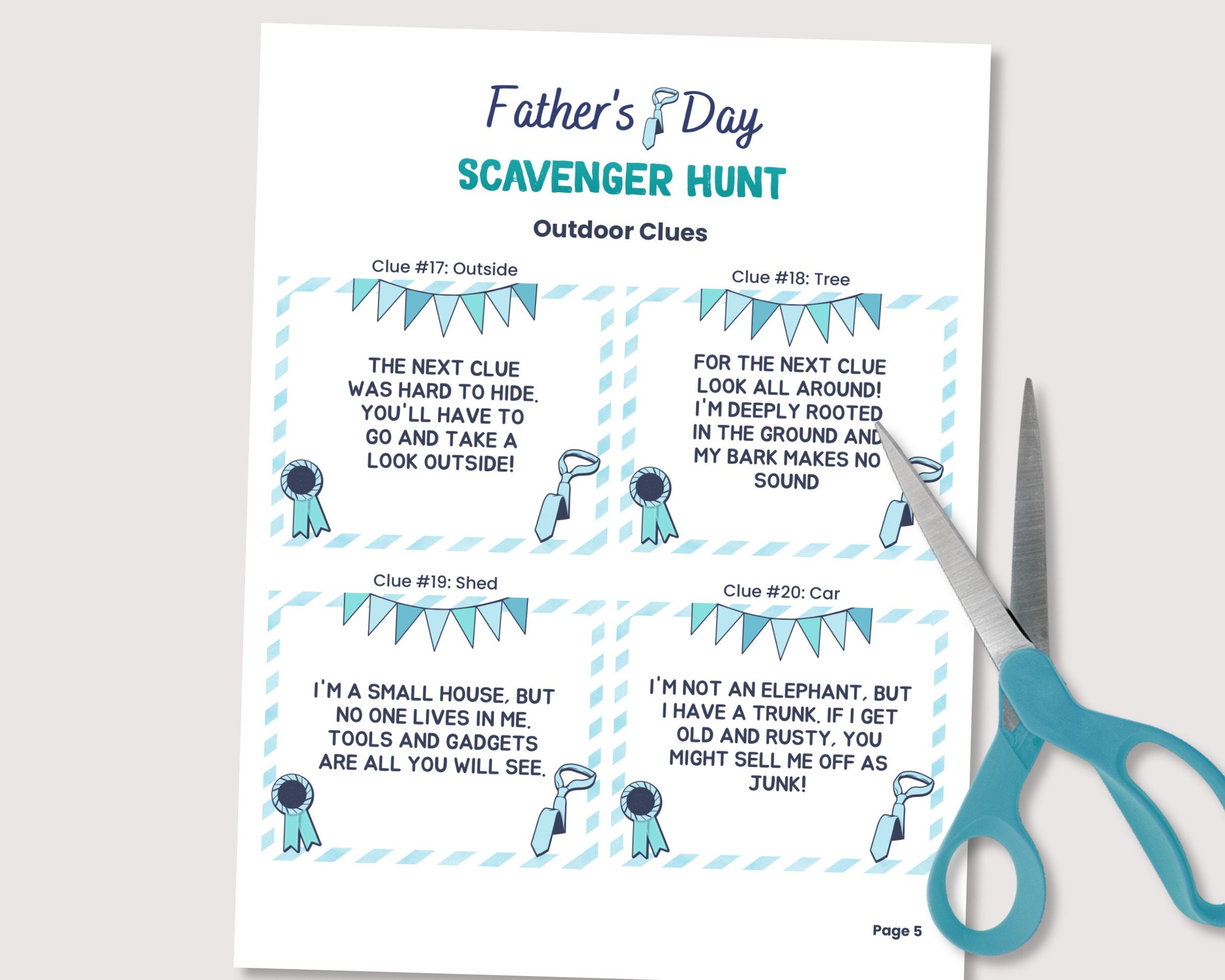 Fathers Day Scavenger Hunt, Printable Fathers Day Treasure Hunt ...