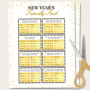 New Years Friendly Feud Game, New Years Family Feud Game, New Years Eve ...