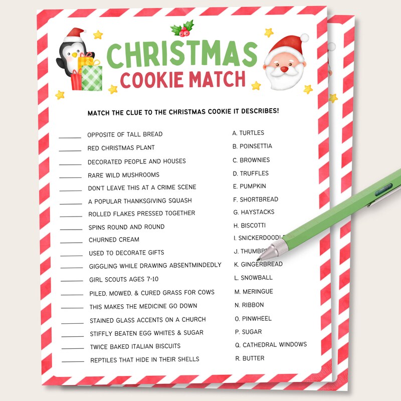 Christmas Cookie Game - Etsy