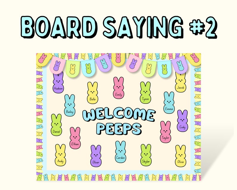 Easter Peeps Bulletin Board Kit, Spring Bulletin Board Kit, Easter ...