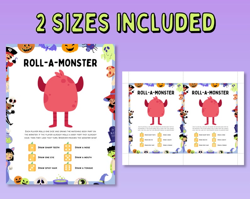 Halloween Roll A Monster Game, Halloween Dice Game, Halloween Candy ...