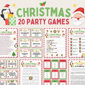 20 Christmas Games Bundle, Family Christmas Party Games , Christmas ...