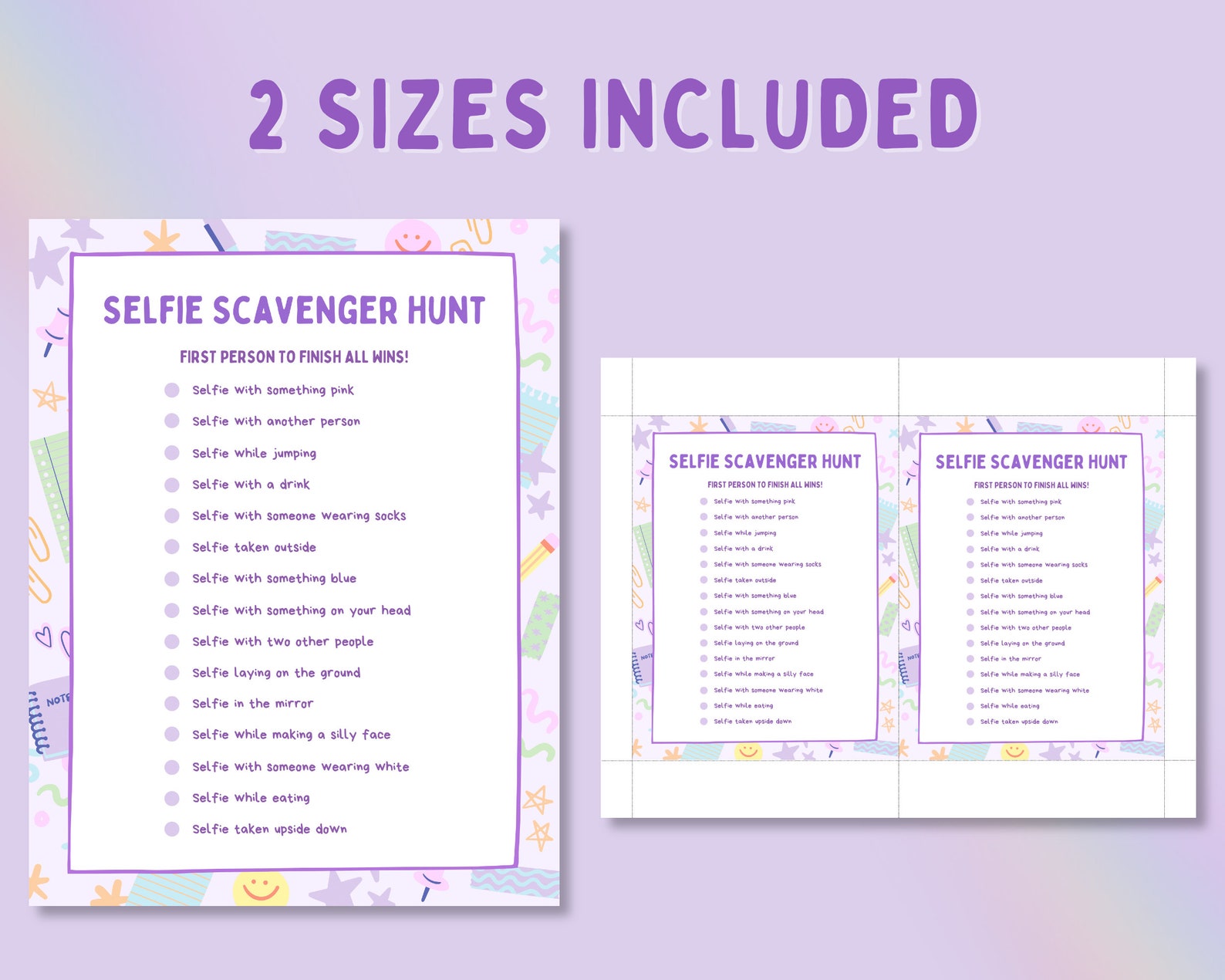 Selfie Scavenger Hunt Girls Birthday Party Games Slumber - Etsy