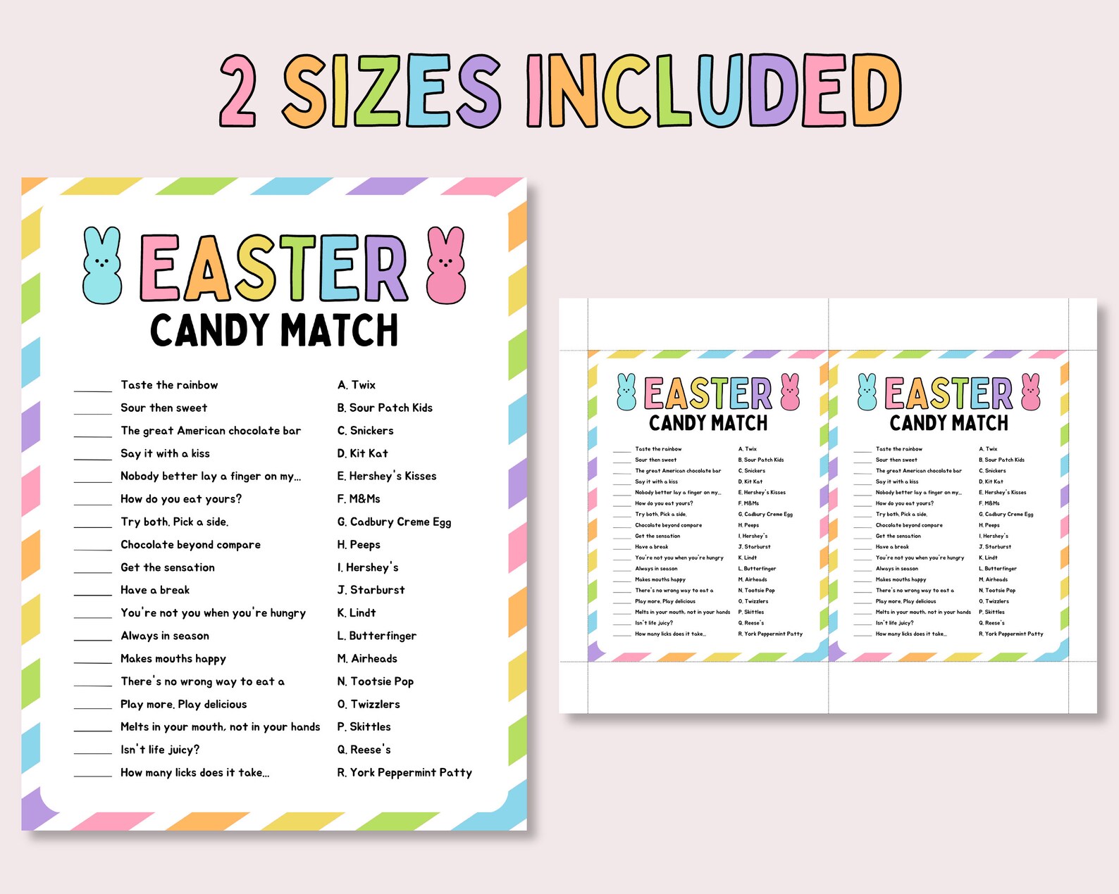 Easter Candy Match Up, Easter Candy Quiz, Easter Classroom Activity ...
