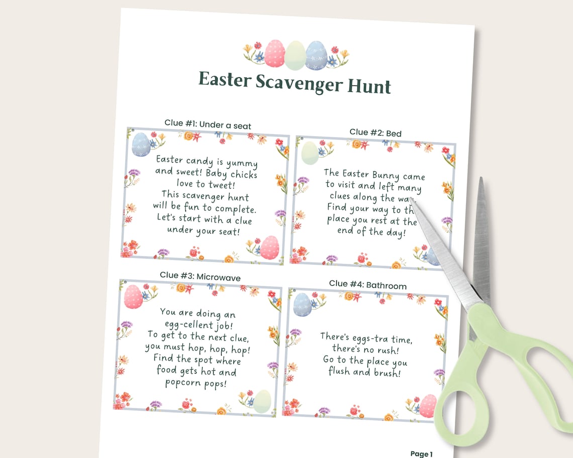 Easter Scavenger Hunt Easter Treasure Hunt for Kids Outdoor - Etsy UK