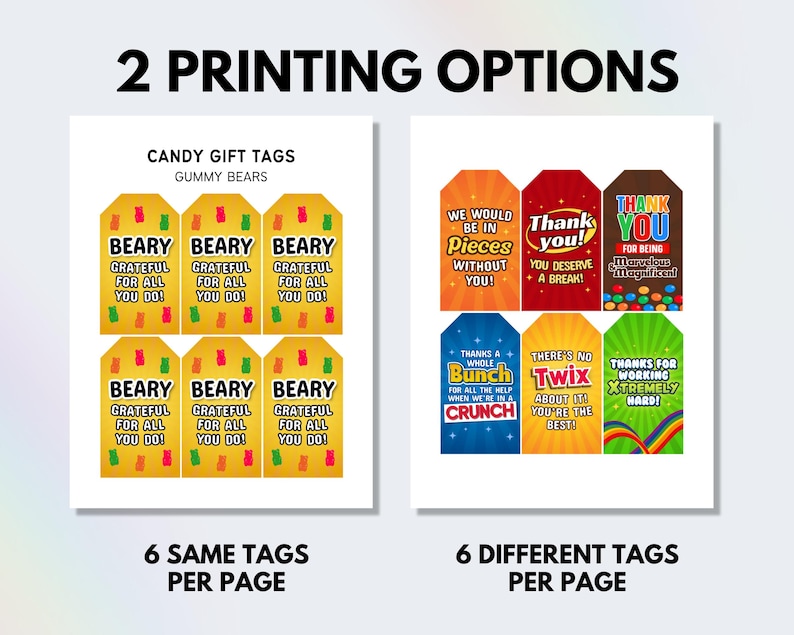 30 Employee Appreciation Gift Tags, Sweet Treat Tags for Employee Thank ...