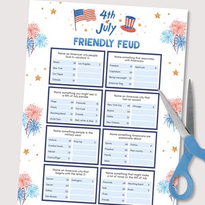 4th of July Family Feud, Printable July 4th Family Game, 4th of July ...