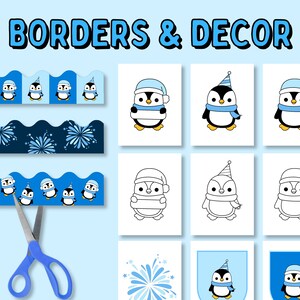 Penguin New Years Bulletin Board Kit, New Year January Bulletin Board ...