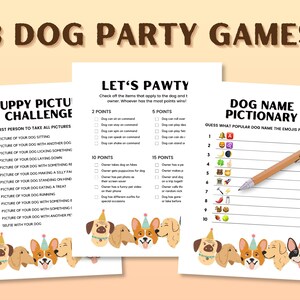 Dog Birthday Party Game Bundle Puppy Pawty Games Dog Theme - Etsy