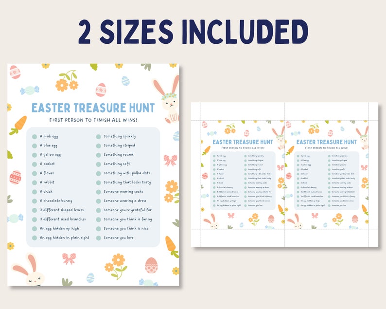 Easter Treasure Hunt Easter Scavenger Hunt for Kids Indoor - Etsy