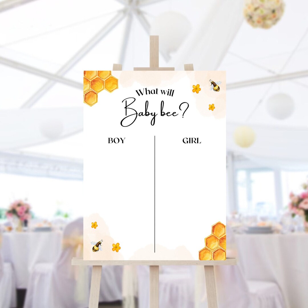 Bee Gender Reveal Voting Board, Gender Reveal Cast Your Vote Sign, What ...