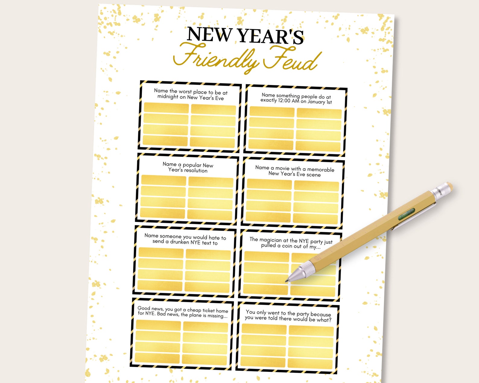 New Years Friendly Feud Game New Years Family Feud Game New - Etsy