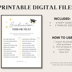 Graduation Party Games Bundle, Printable Graduation Party Games, Fun ...
