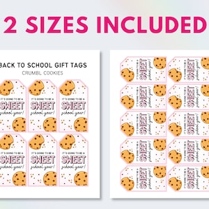Back to School Cookies Gift Tag, First Day of School Treat Tag, Welcome ...