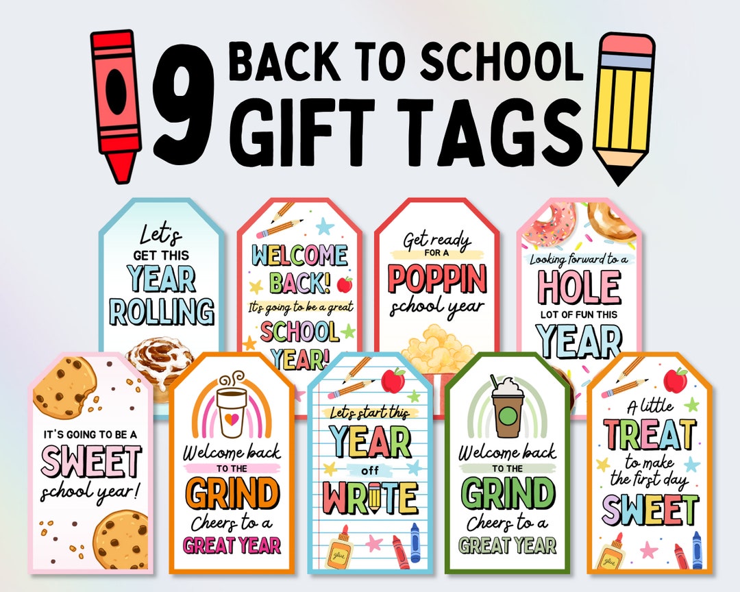 Back to School Gift Tag Bundle, First Day of School Gift Tag, Welcome ...