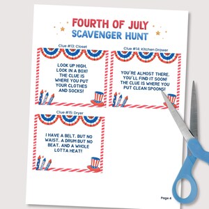 July 4th Scavenger Hunt, Printable 4th of July Treasure Hunt for Kids ...