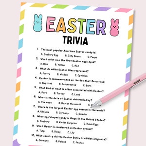 Easter Trivia Game, Easter Trivia Quiz, Printable Easter Party Game ...