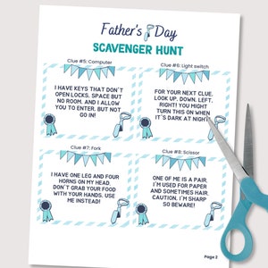 Fathers Day Scavenger Hunt, Printable Fathers Day Treasure Hunt ...