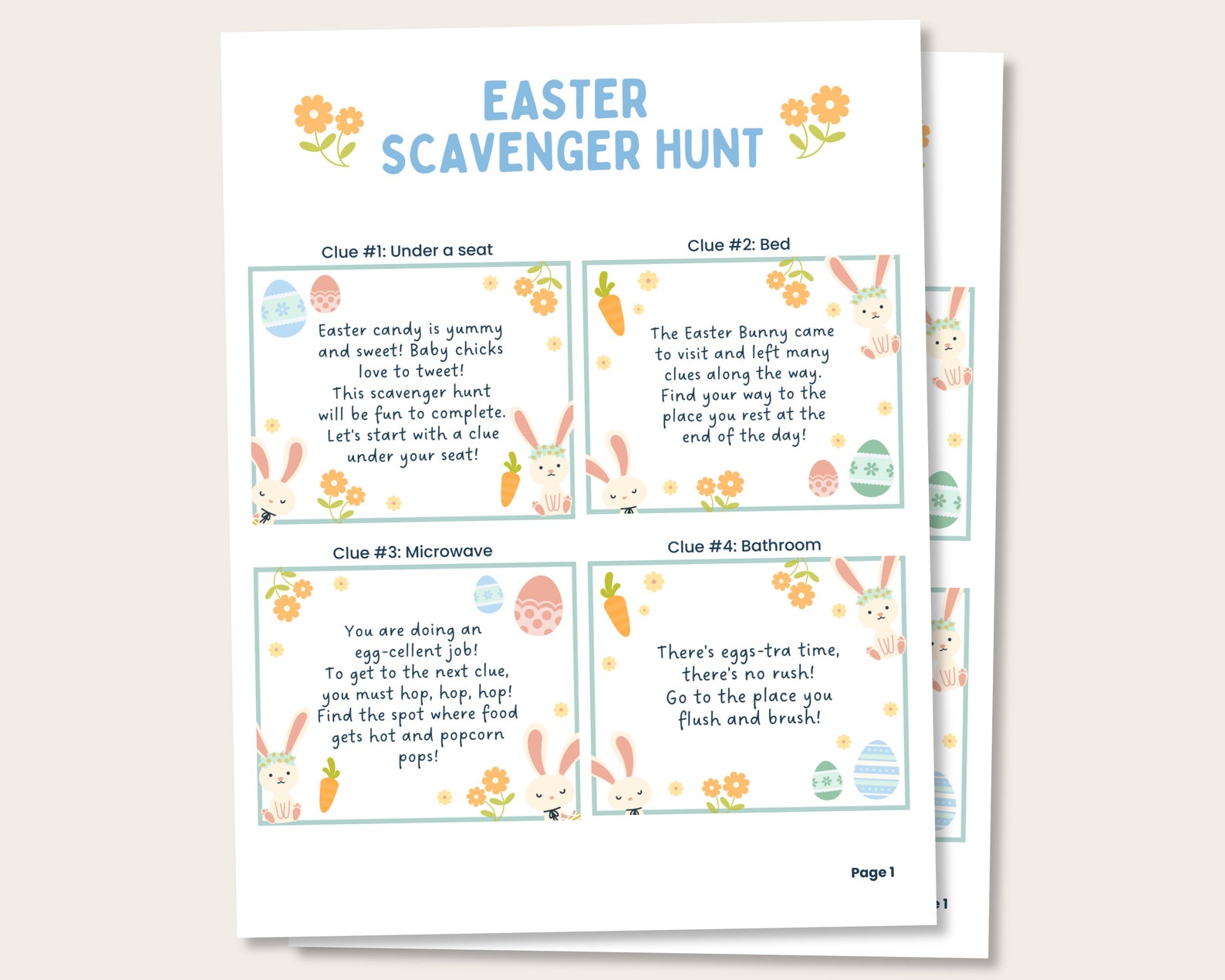 Easter Scavenger Hunt for Kids Kids Easter Treasure Hunt - Etsy
