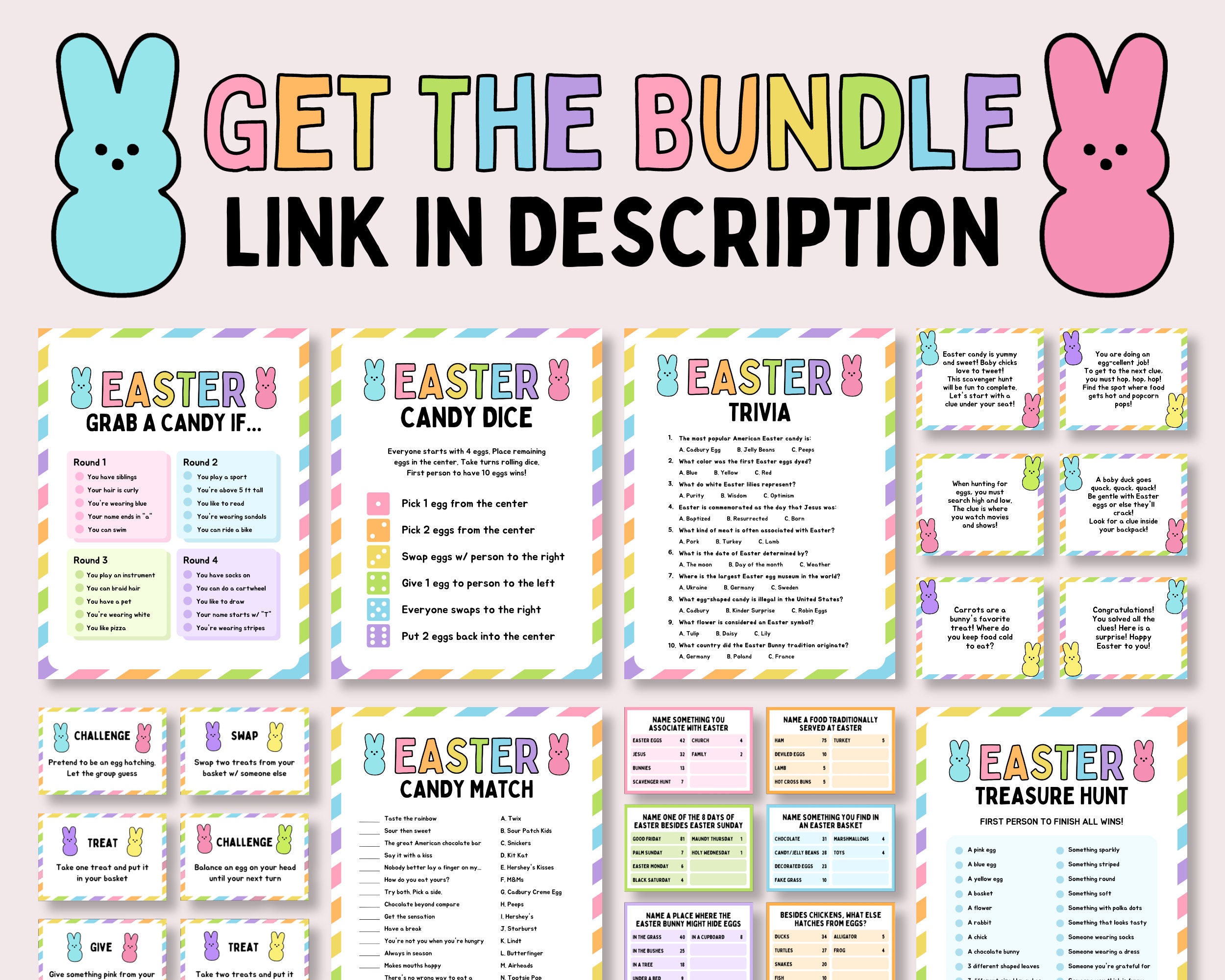 Easter Candy Dice Game, Printable Easter Party Game, Easter Dice Game ...