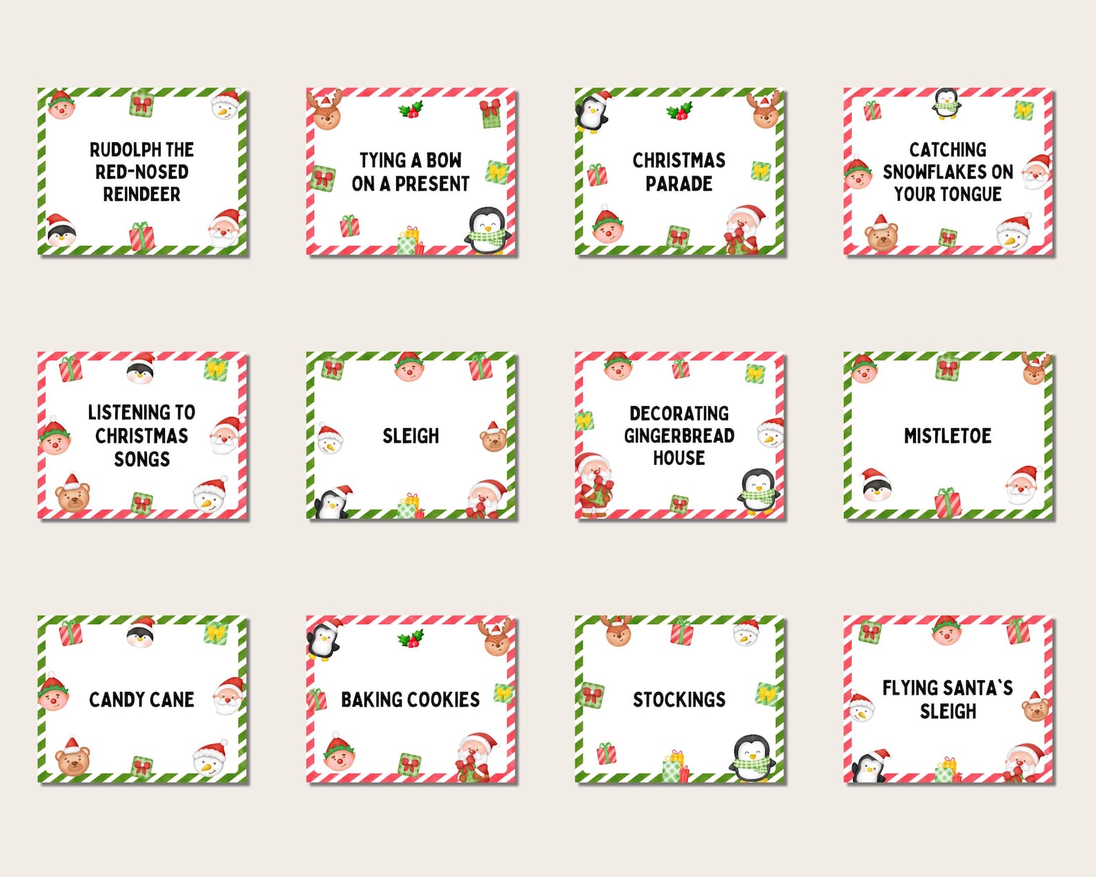 Christmas Charades for Kids, Christmas Party Game, Christmas Charades ...