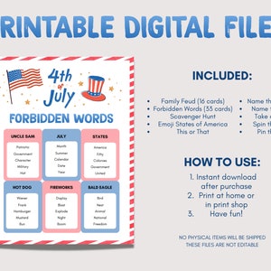 4th of July Games Bundle, Printable Fourth of July Party Games, July ...