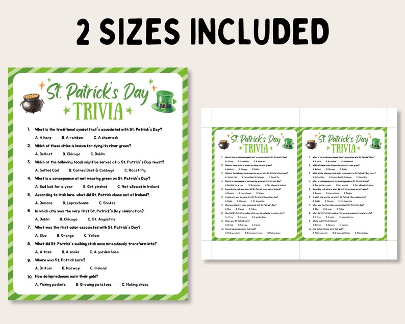 St Patrick's Day Trivia Quiz, St Patrick's Day Trivia Feud Game, St ...
