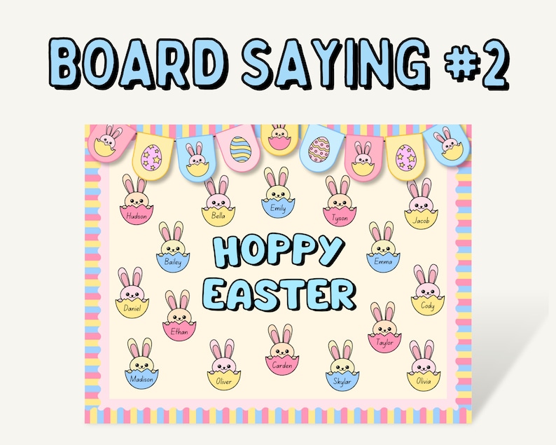 Easter Bulletin Board Kit, Spring Bulletin Board Kit, Easter Bunny ...