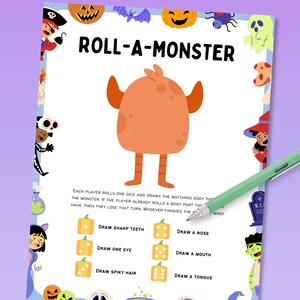 Halloween Roll A Monster Game, Halloween Dice Game, Halloween Candy ...
