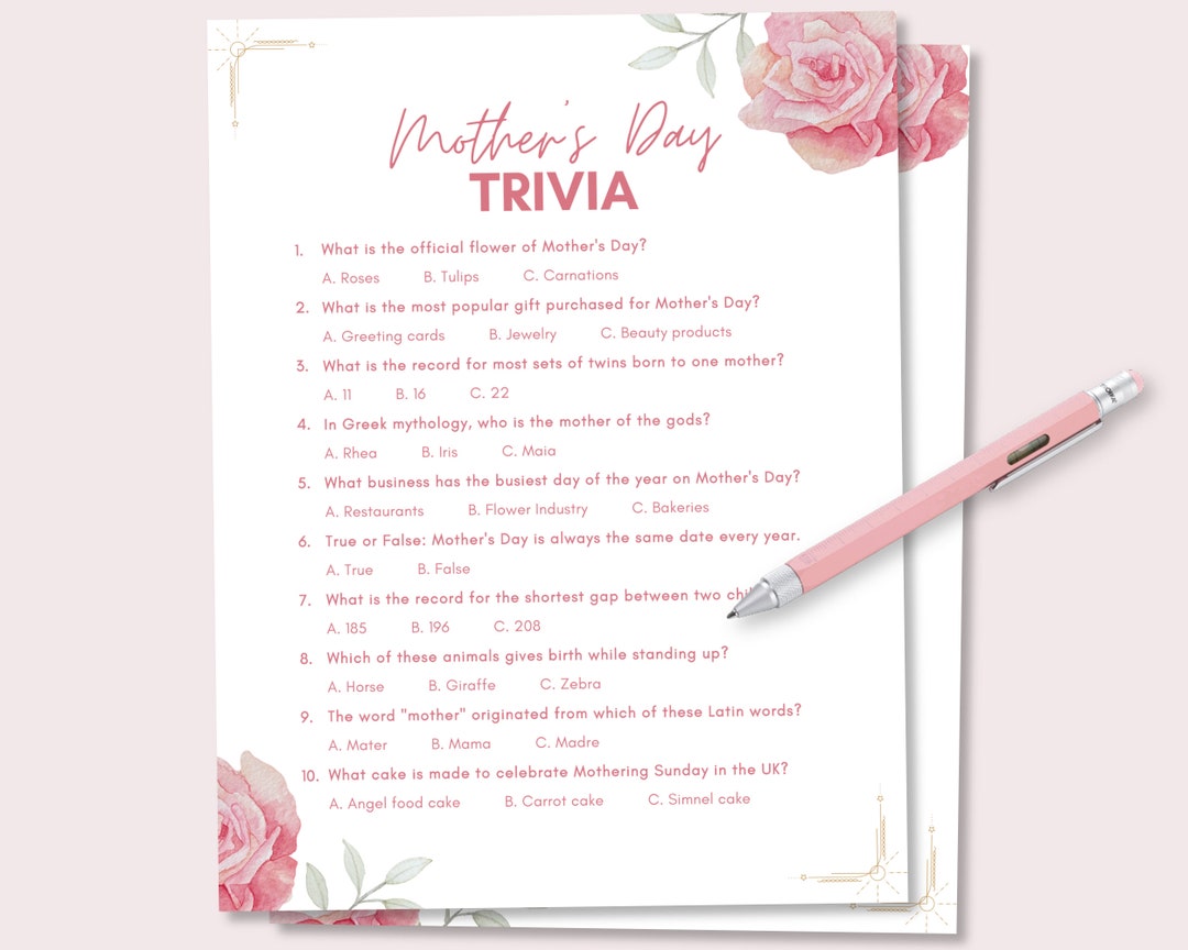 Mothers Day Trivia, Mothers Day Games, Mothers Day Family Feud, Mothers ...