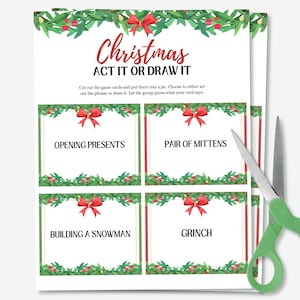 Christmas Charades, Christmas Family Game, Christmas Pictionary ...