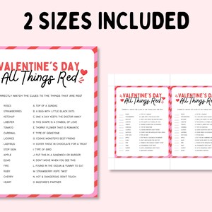 Valentines Day All Things Red Game, Valentines Day Color Red Quiz ...